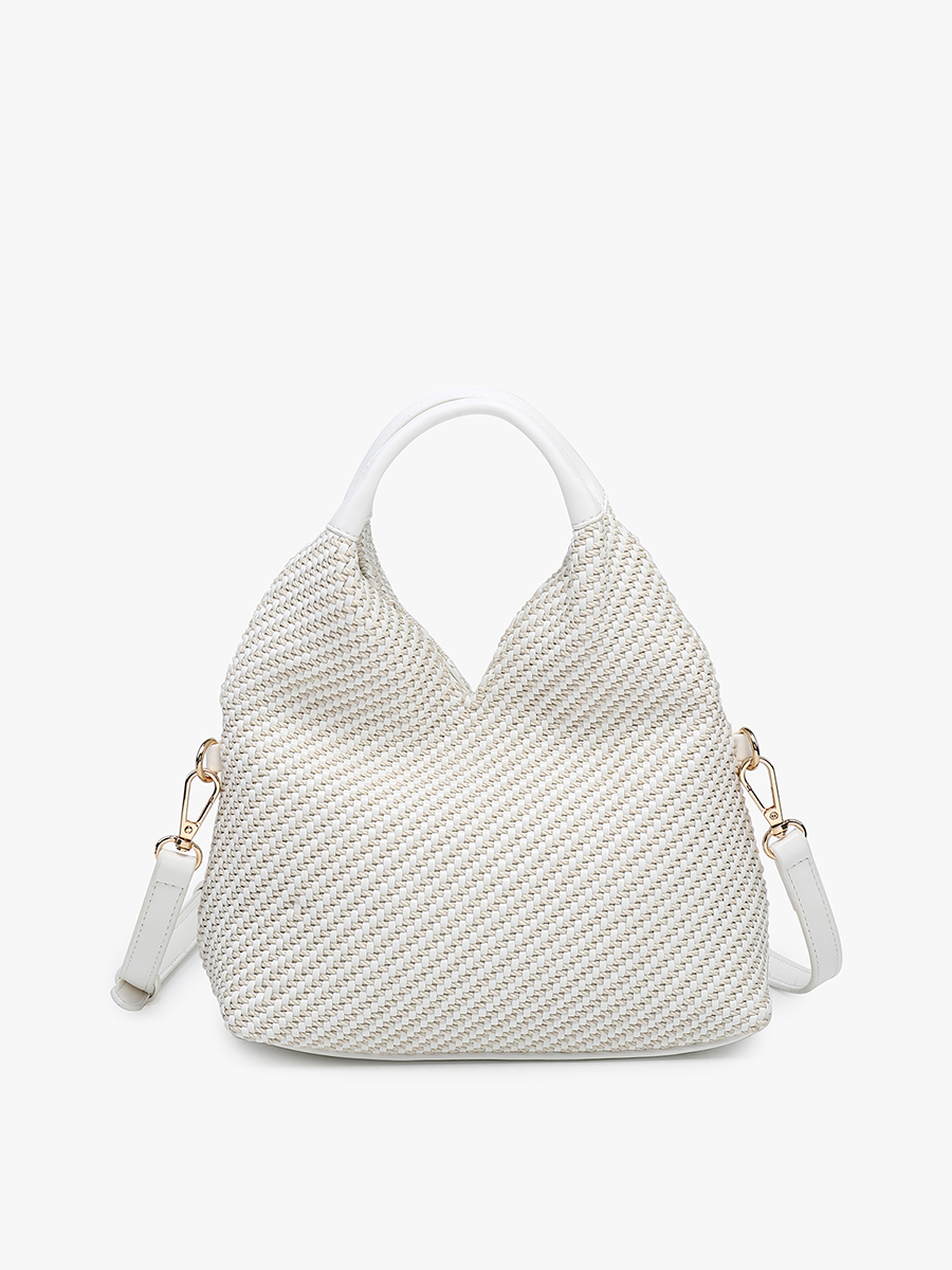 Jen & Co. - M2430 Cecily Woven Hobo w/ Dual Handles: White | You ...